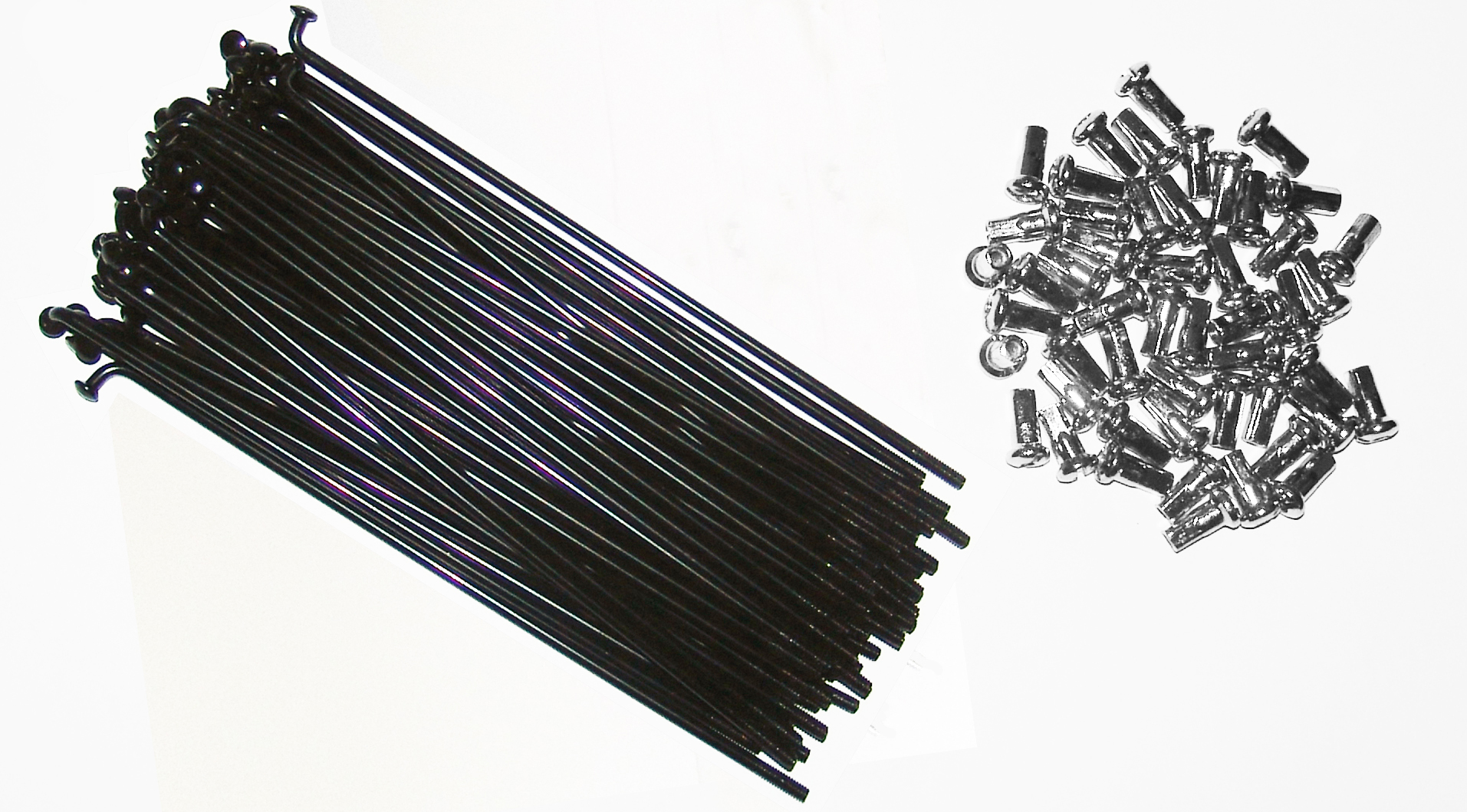 KIT 36 SPOKES 90 BLACK + NIPPLES THICKNESS 25mm X 265mm | eBay